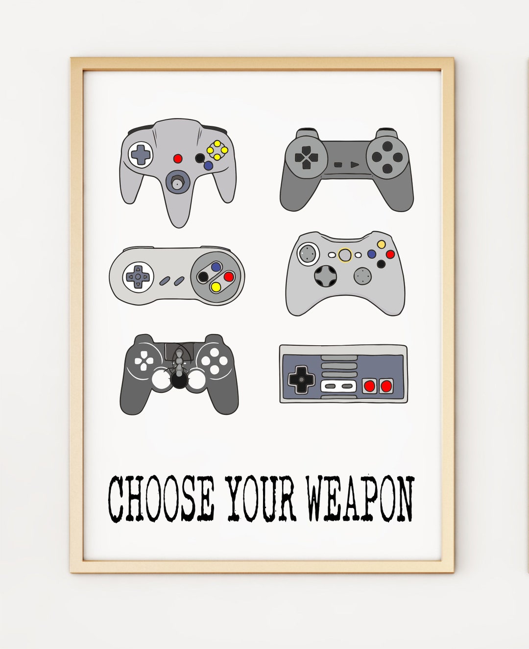 Choose Your Weapon Gaming Console Typography A4 Poster Print PO225 - Etsy