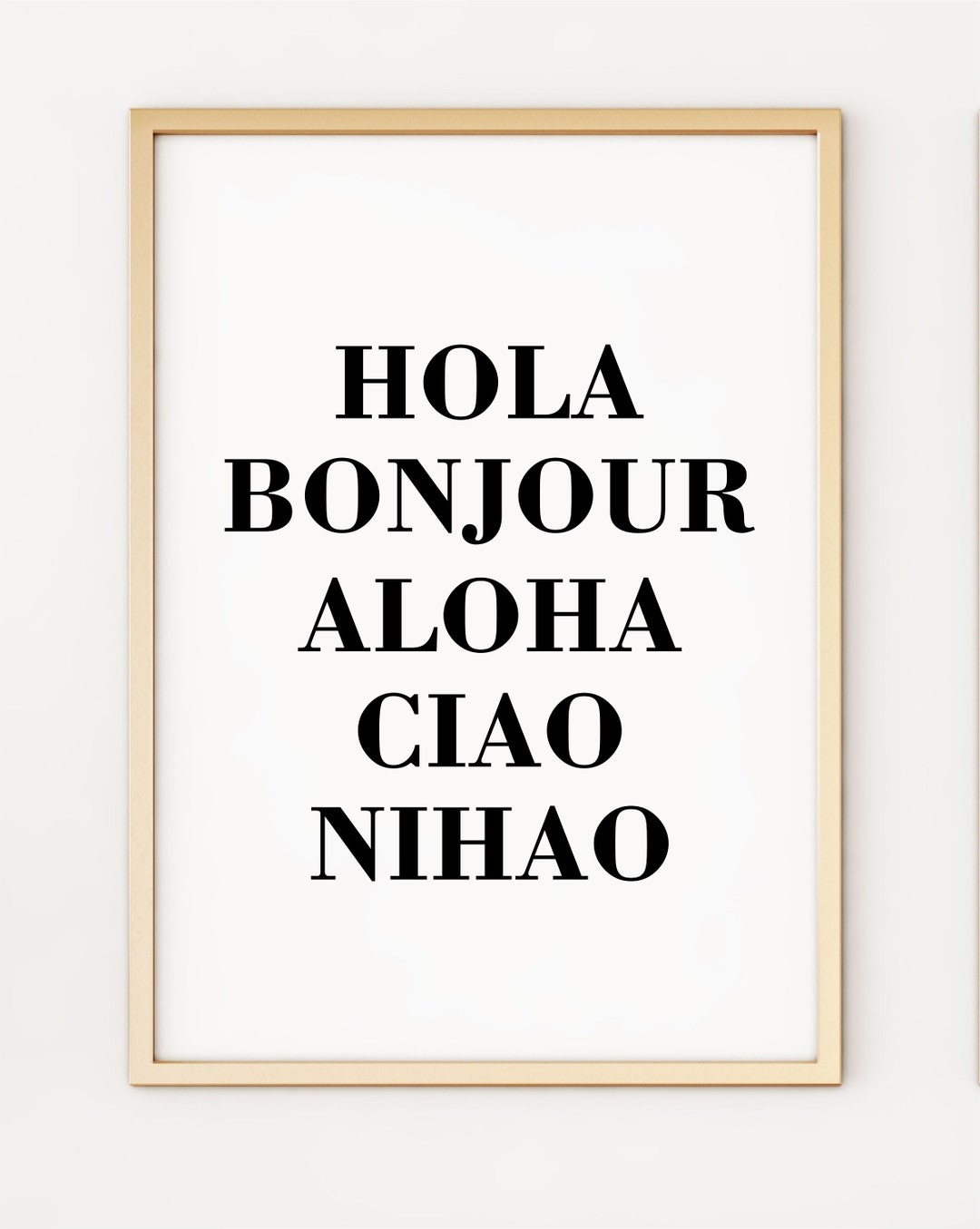 A4 Hello Languages Poster Print Typography Style PO362 - Etsy
