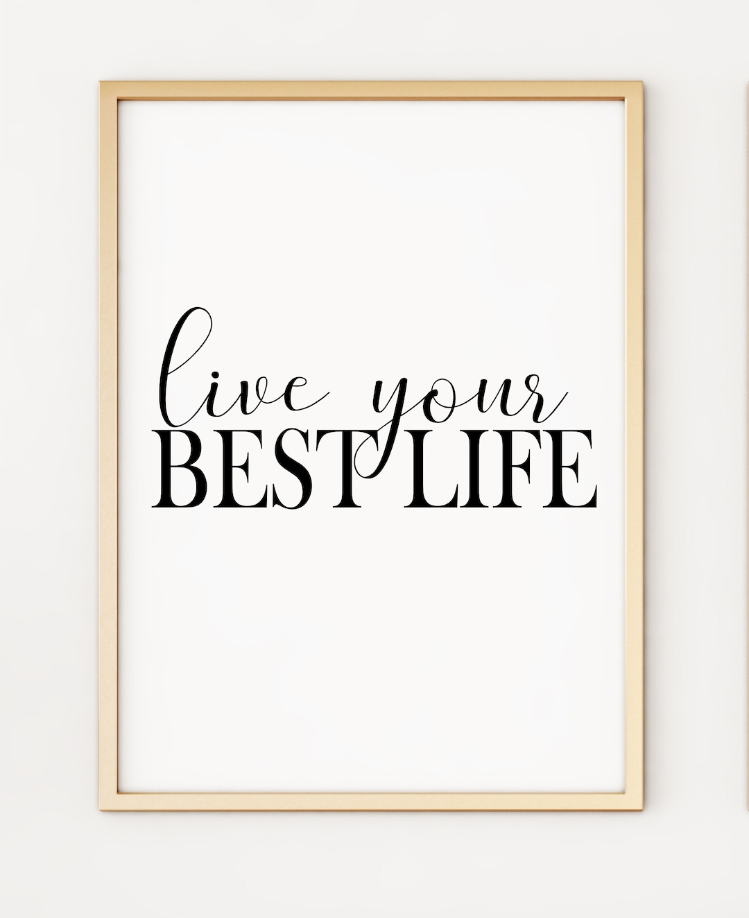 Live Your Best Life Typography Black and White A4 Poster Print PO417 - Etsy