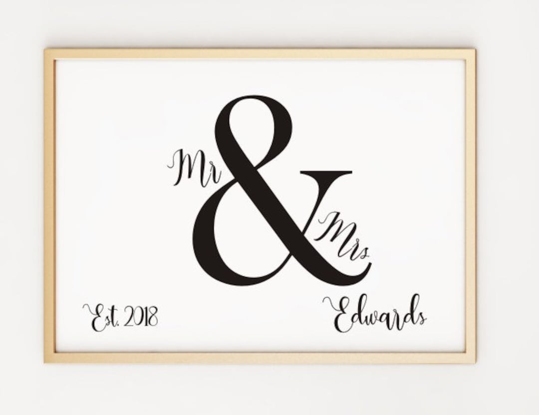Personalised Mr and Mrs A4 Poster Print PO254 - Etsy