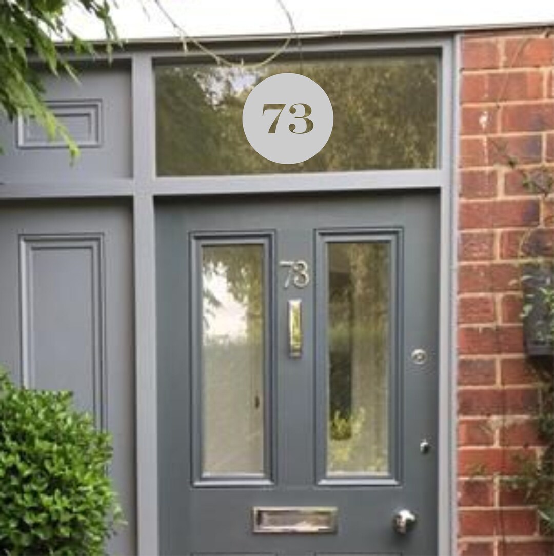 Traditional Circle House Door Number Victorian Fanlight Frosted Etched ...