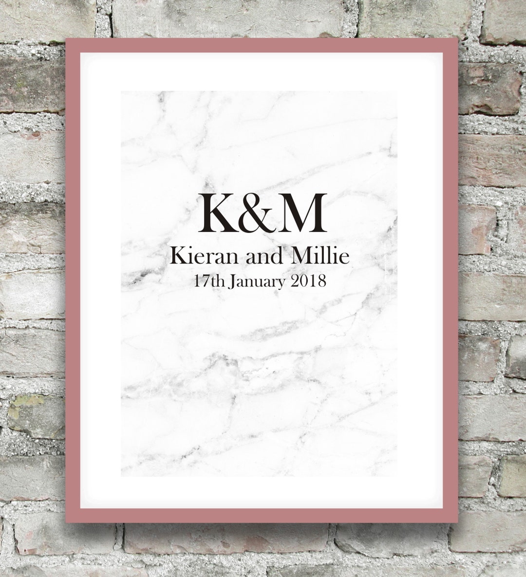 A4 Personalised Couple Wedding Anniversary Date Poster Print PO79 - Etsy