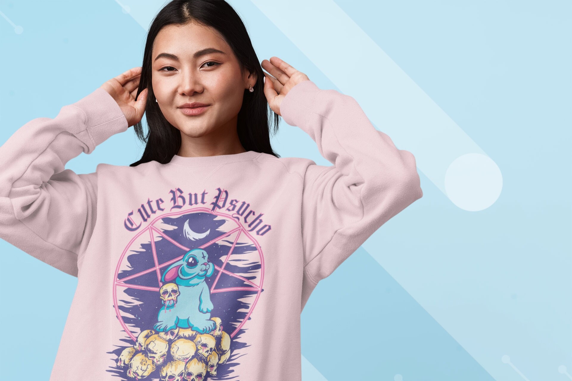 Cute but Psycho Satanic Bunny Rabbit Skull Pile Pastel Goth | Etsy