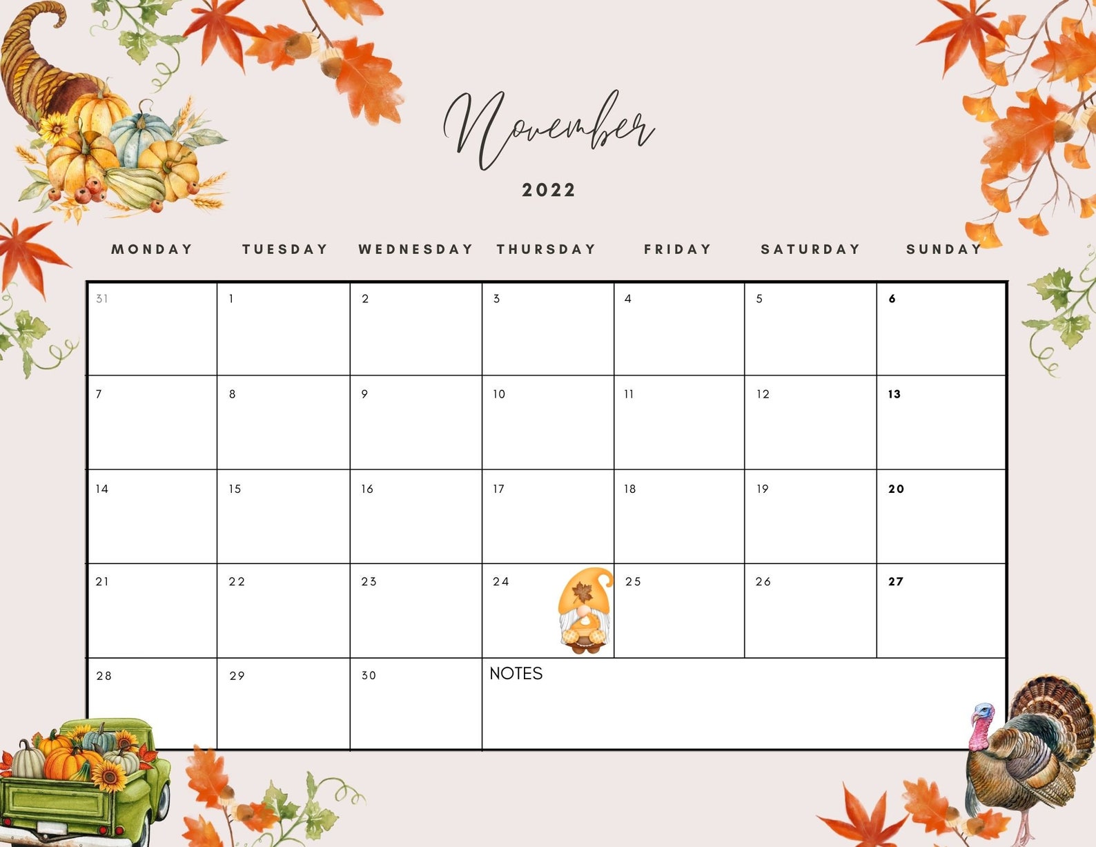 EDITABLE November 2022 Calendar Thanksgiving Season - Etsy EDITABLE November 2022 Calendar Thanksgiving Season - Etsy