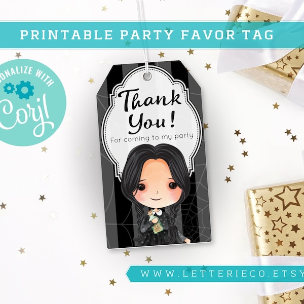 Wednesday Addams Thank You Stickers - Etsy Denmark