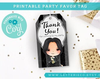 Addams Family Thank You Tag - Etsy