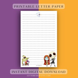 NIGHTMARE BEFORE CHRISTMAS / Letter Writing Paper / Instant - Etsy
