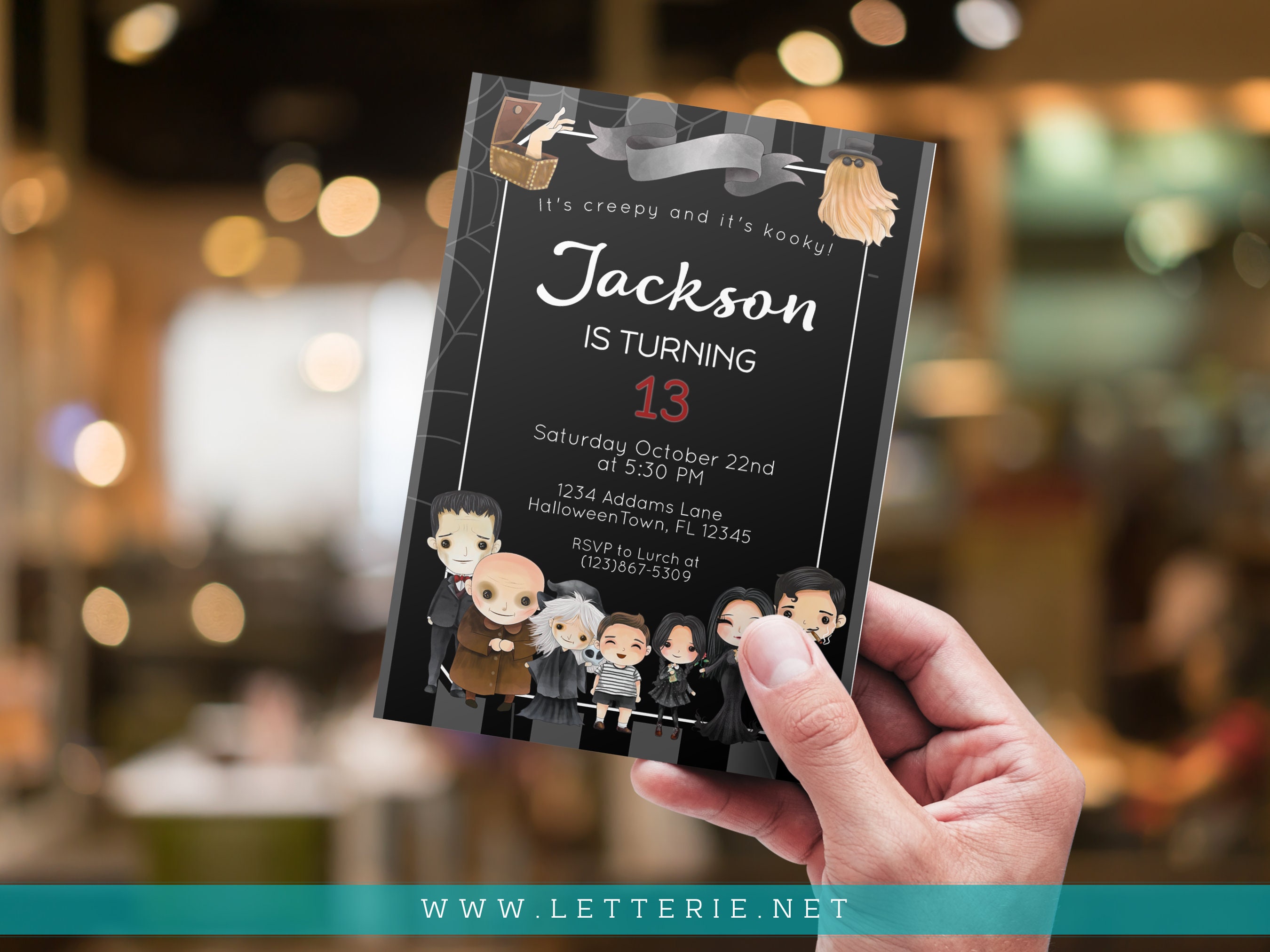 ADDAMS FAMILY Inspired Birthday Invitation / Addams Family Birthday ...