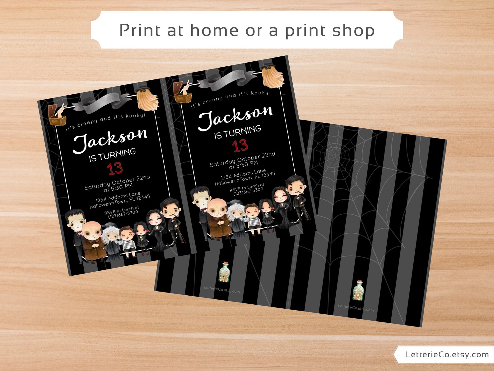 ADDAMS FAMILY Inspired Birthday Invitation / Addams Family - Etsy