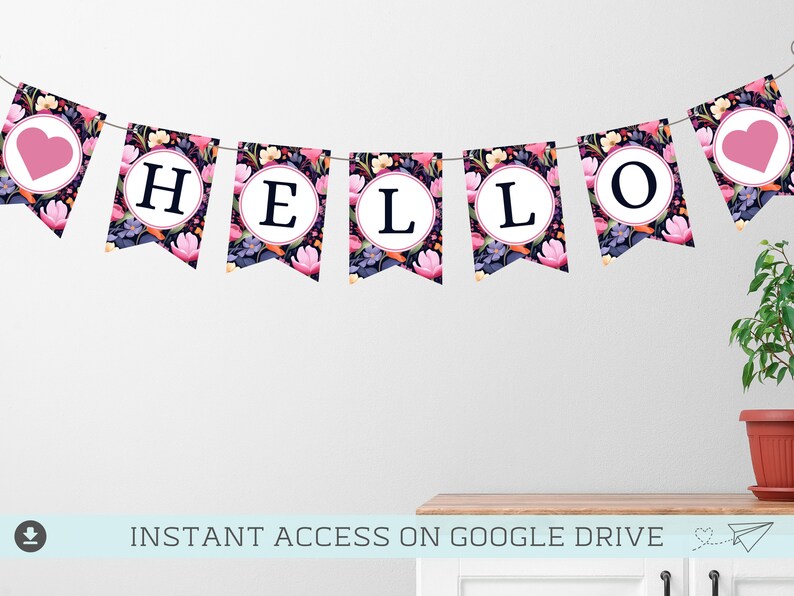 Printable Pink Floral Alphabet Banner / Purple and Pink Floral ...