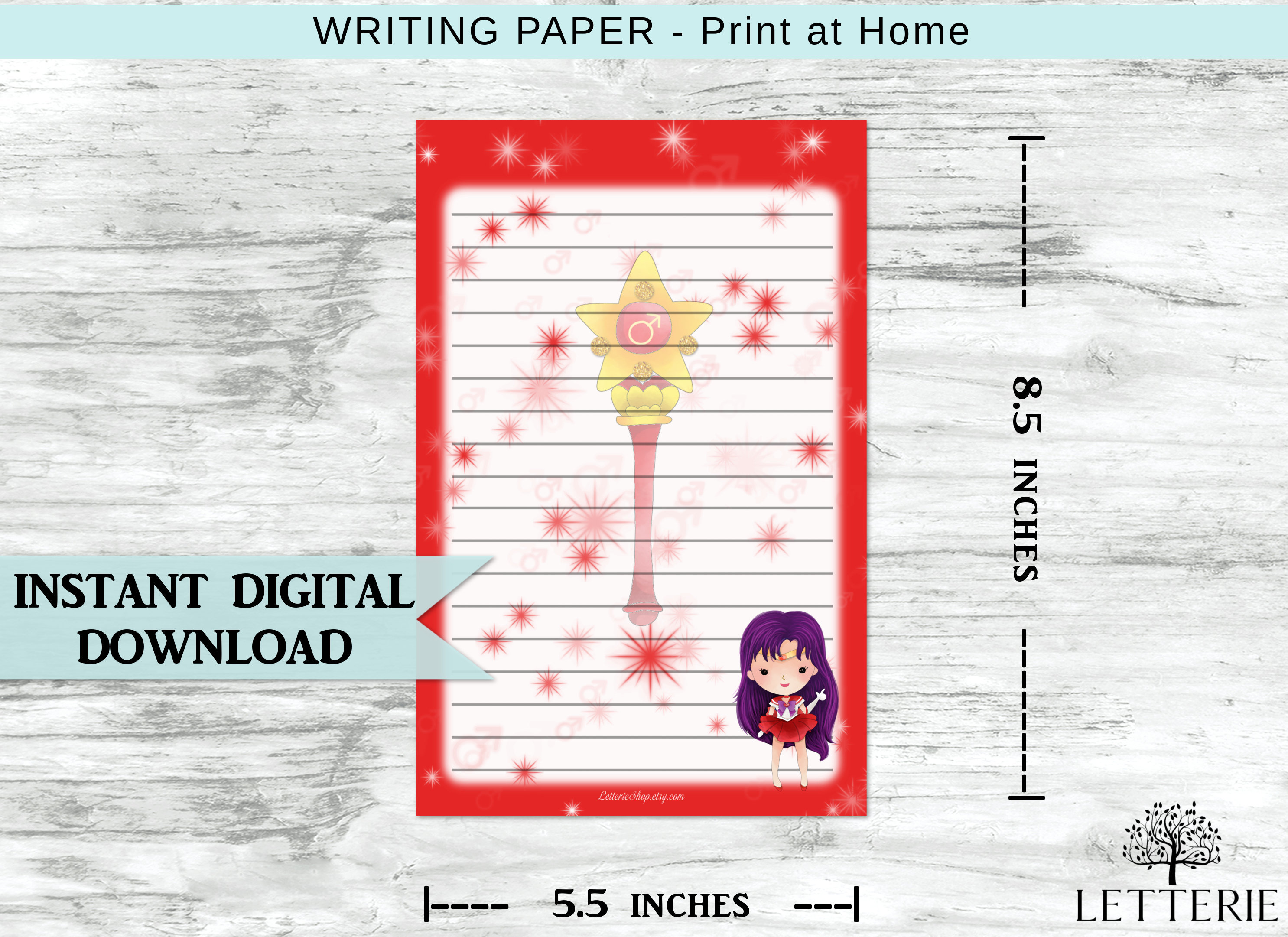 Stationery Paper Printable Anime