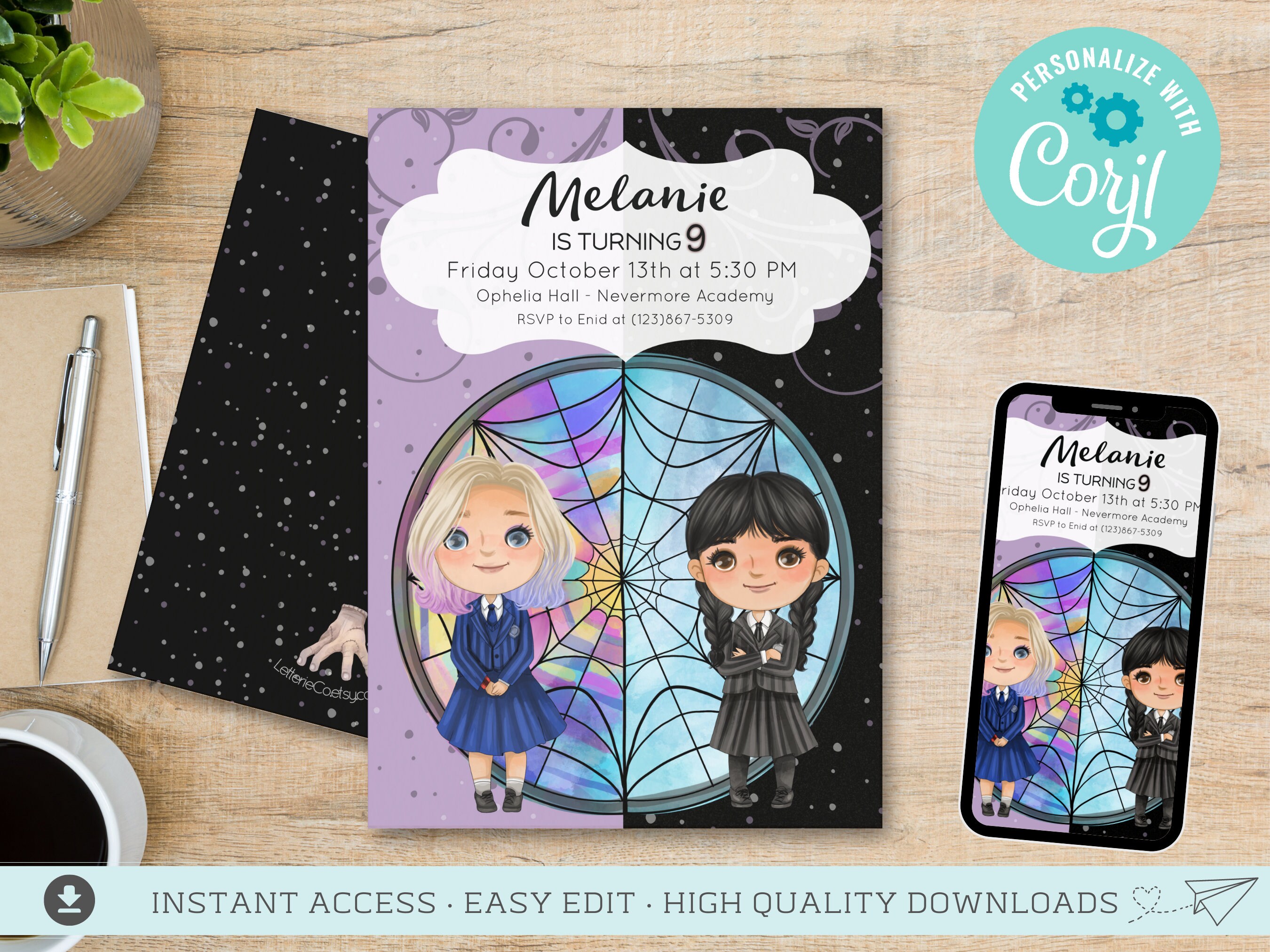 Wednesday and Enid Inspired Birthday Party Bundle / Printable - Etsy