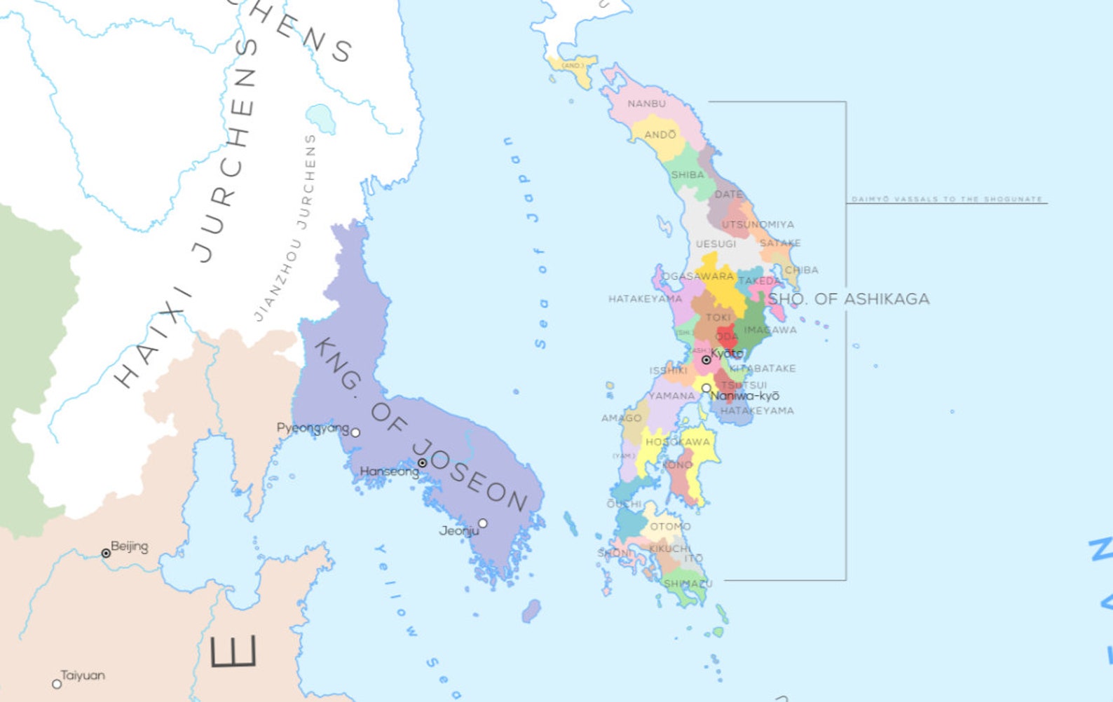 Map of Asia in 1444 | Etsy