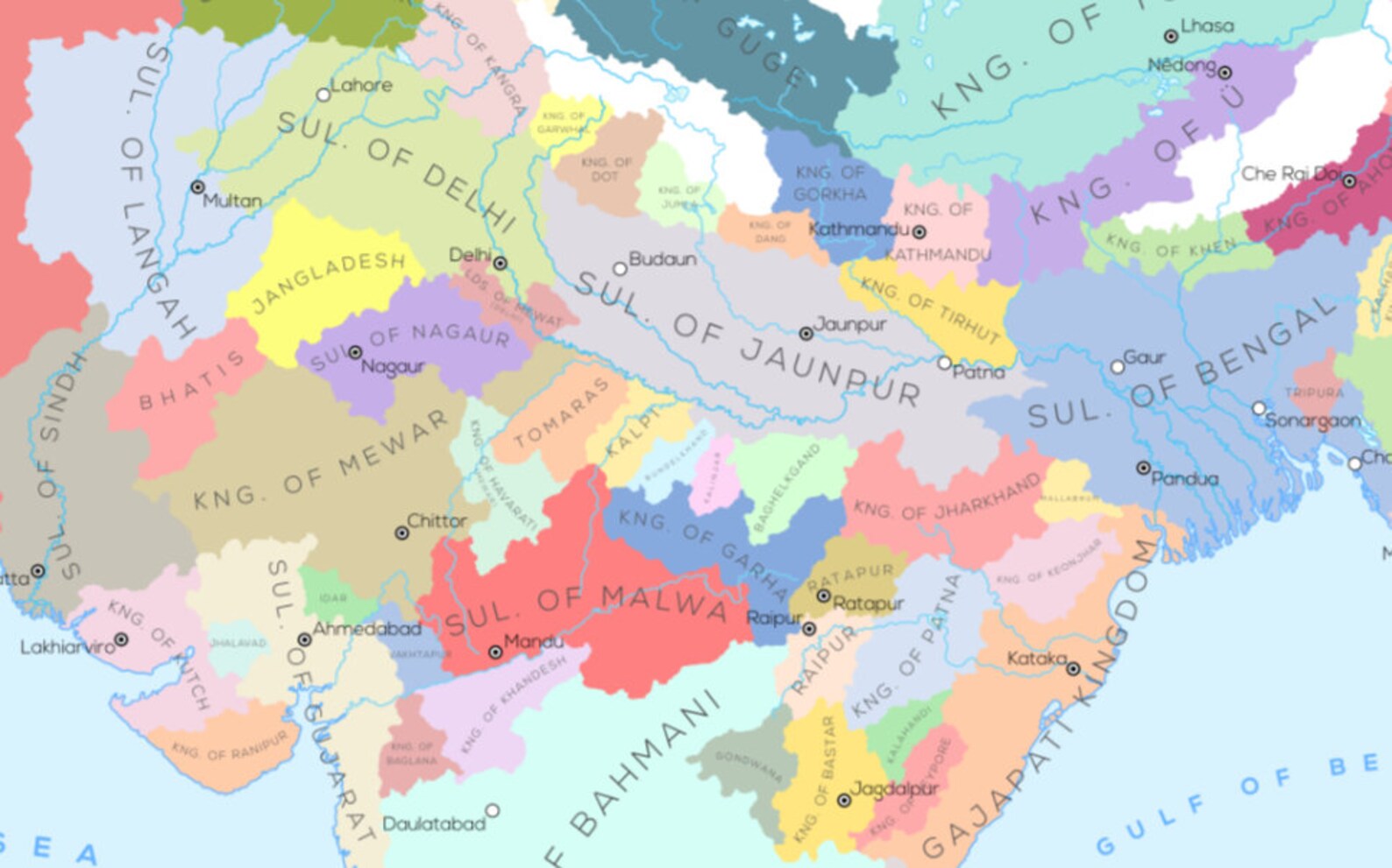Map of Asia in 1444 | Etsy