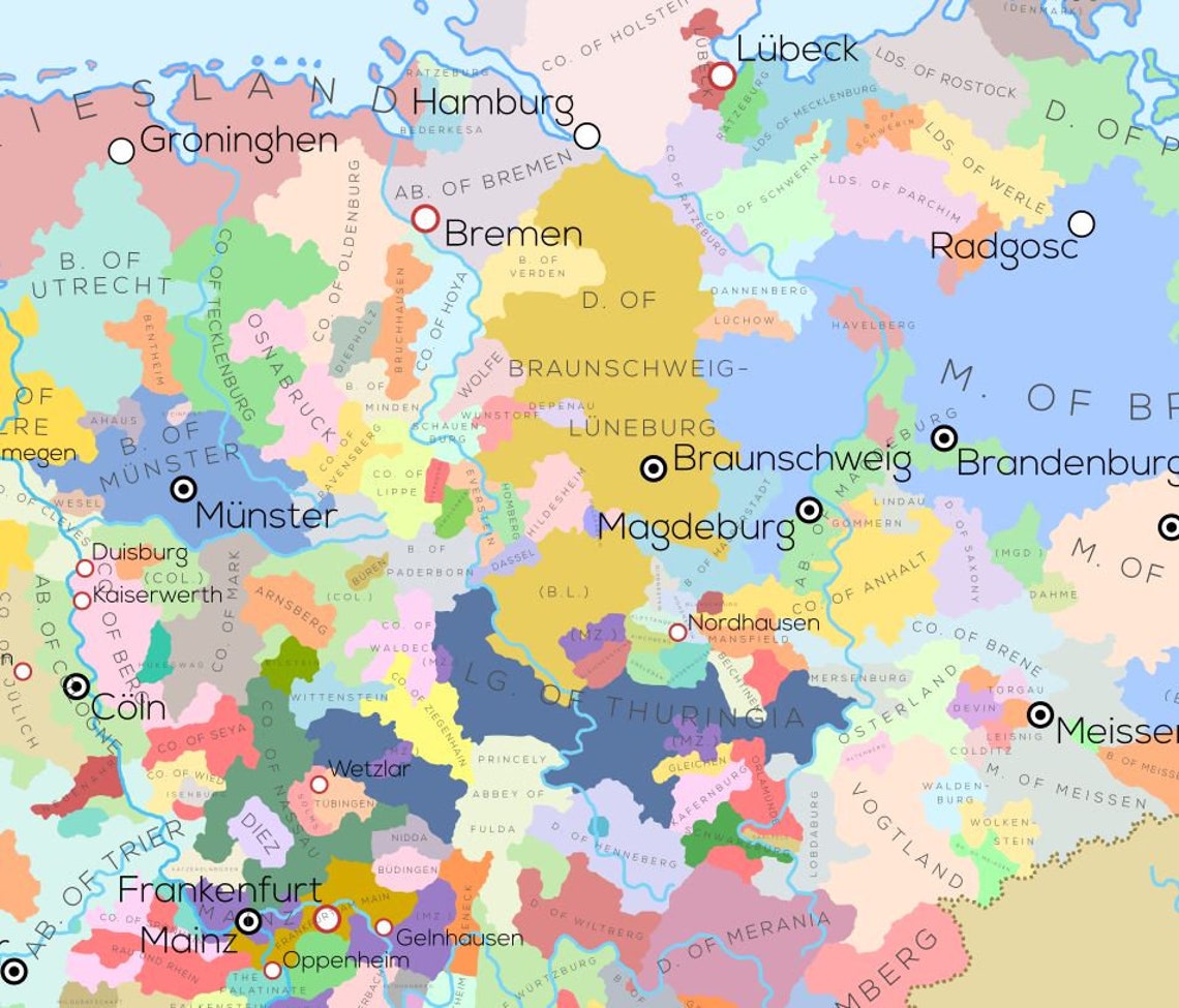 Map of Europe in 1236 - Etsy