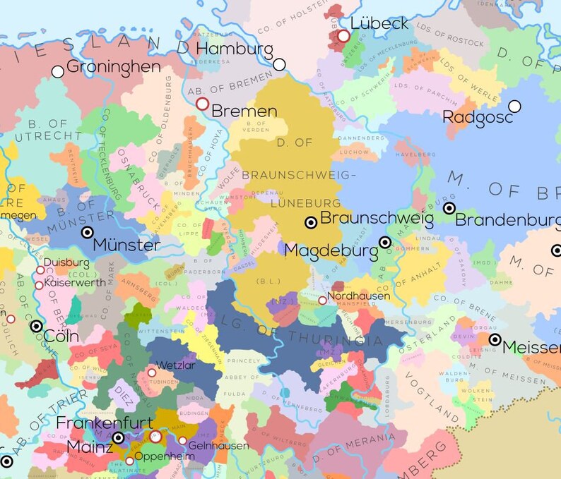 Map of Europe in 1236 - Etsy