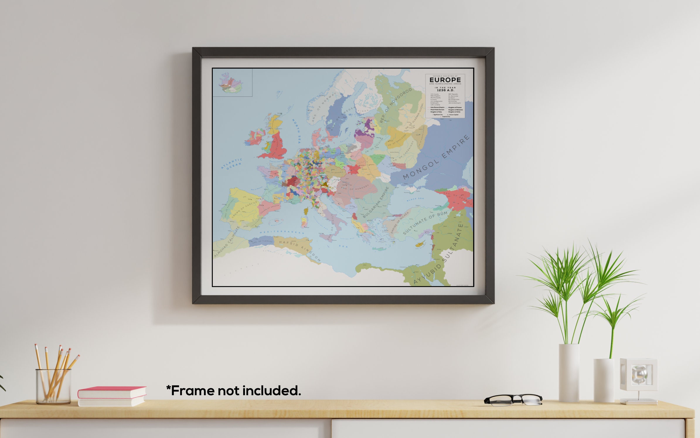 Map of Europe in 1236 - Etsy