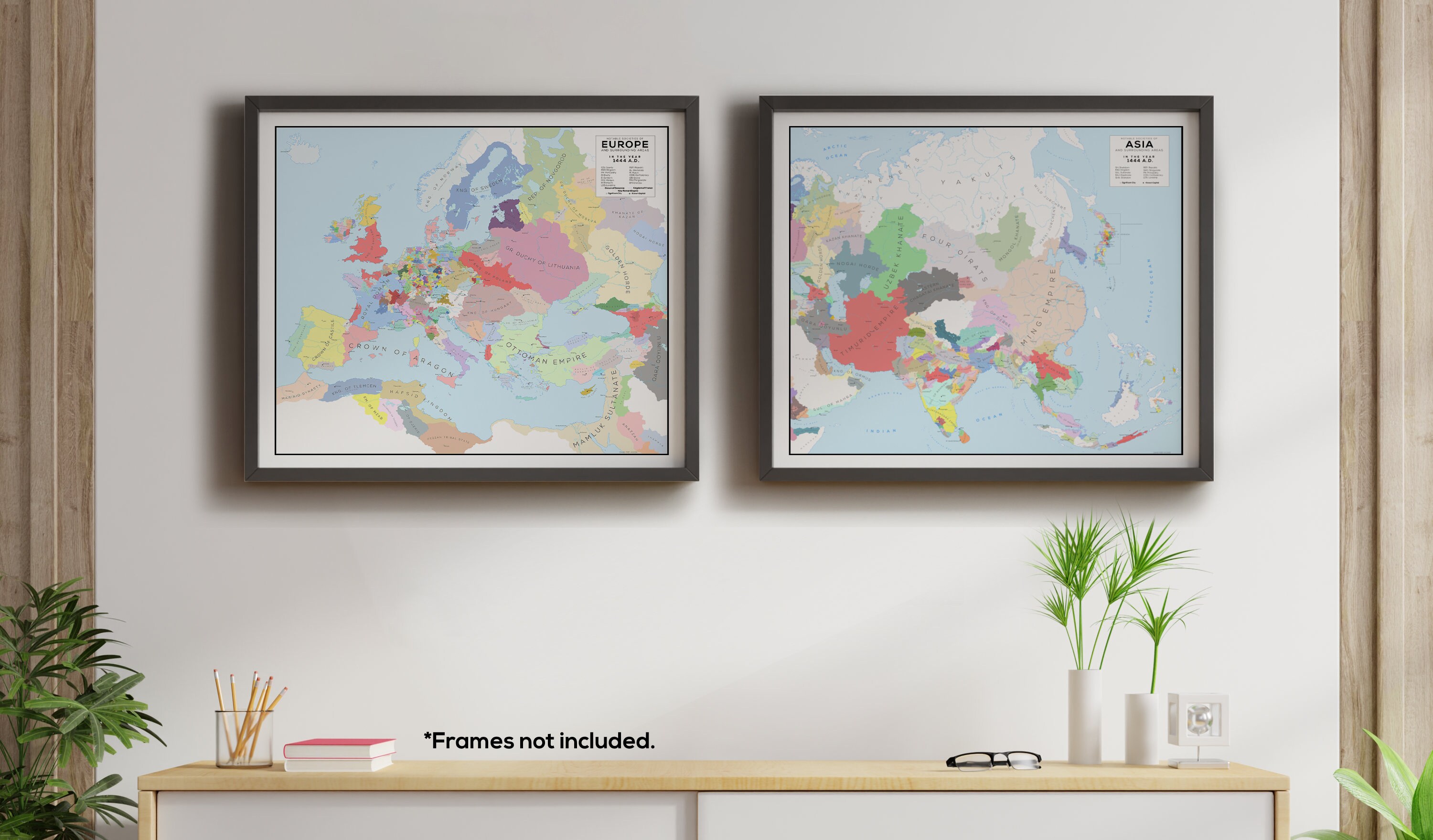 Map of Europe in 1444 - Etsy