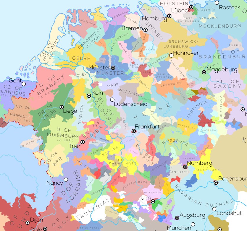 Map of Europe in 1444 - Etsy