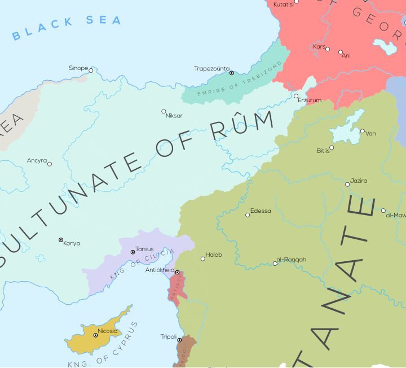 Map of Europe in 1236 - Etsy