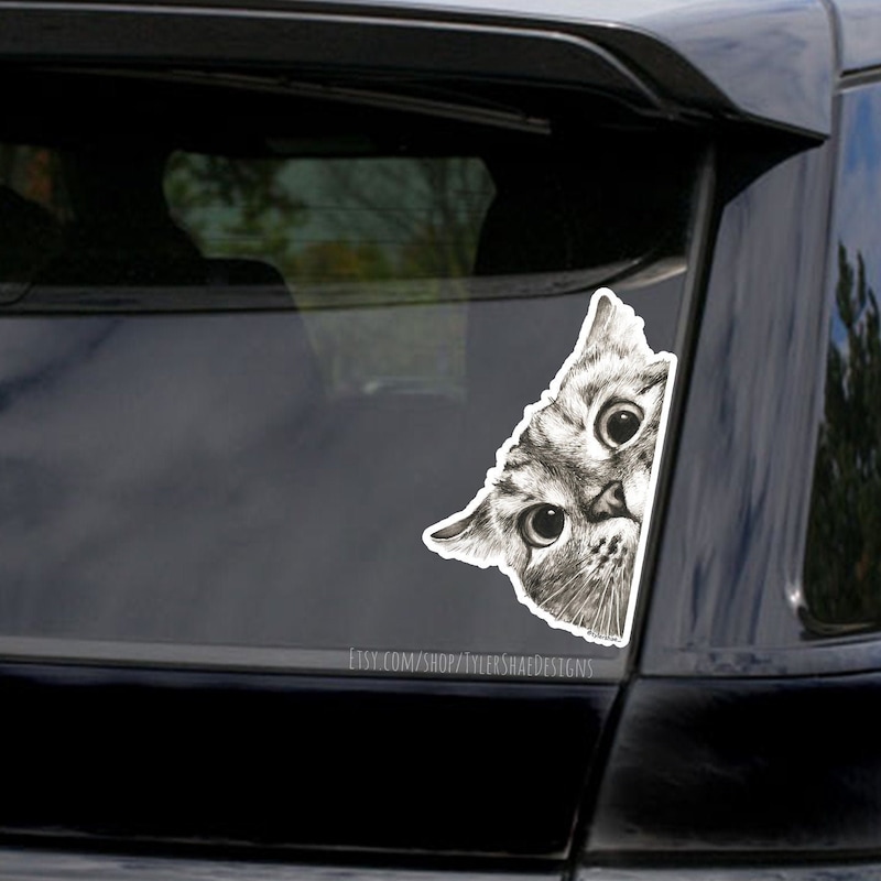 Cat Car Decal - Etsy