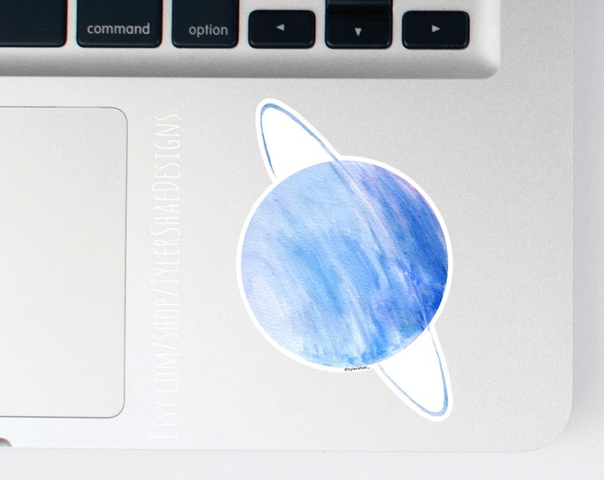 Jupiter Vinyl Sticker | Blue Pink Stripe Planet Watercolor Pastel ...