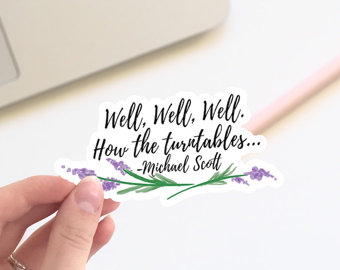 The Office MICHAEL SCOTT "...how the Turntables..." Quote Vinyl STICKER ...