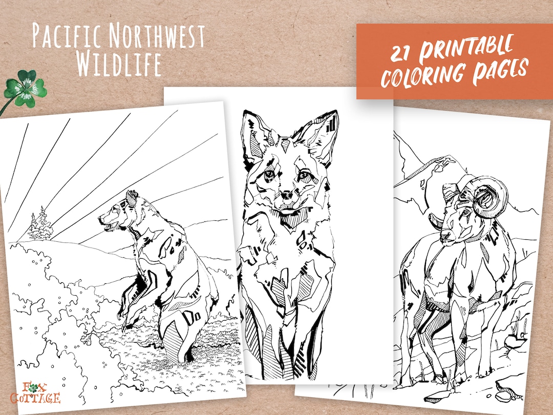 Pacific Northwest Wildlife Coloring Book Pages | Coloring for Men ...