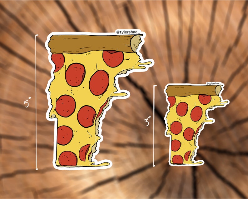 Vermont Pizza Vinyl Sticker, Funny Sticker, State Stickers, Laptop ...