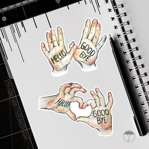 Klaus Hands Sticker, Umbrella Academy Hello Goodbye Hands. Vinyl ...