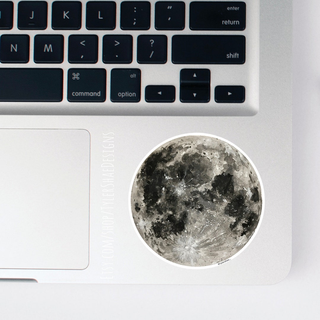 Watercolor Moon Sticker, Space Stickers, Laptop Stickers, Decals ...
