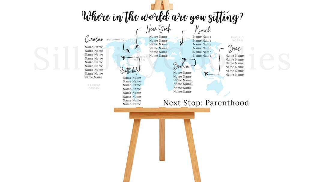 Watercolor Map Destination Seating Chart Template, World Seating Chart ...
