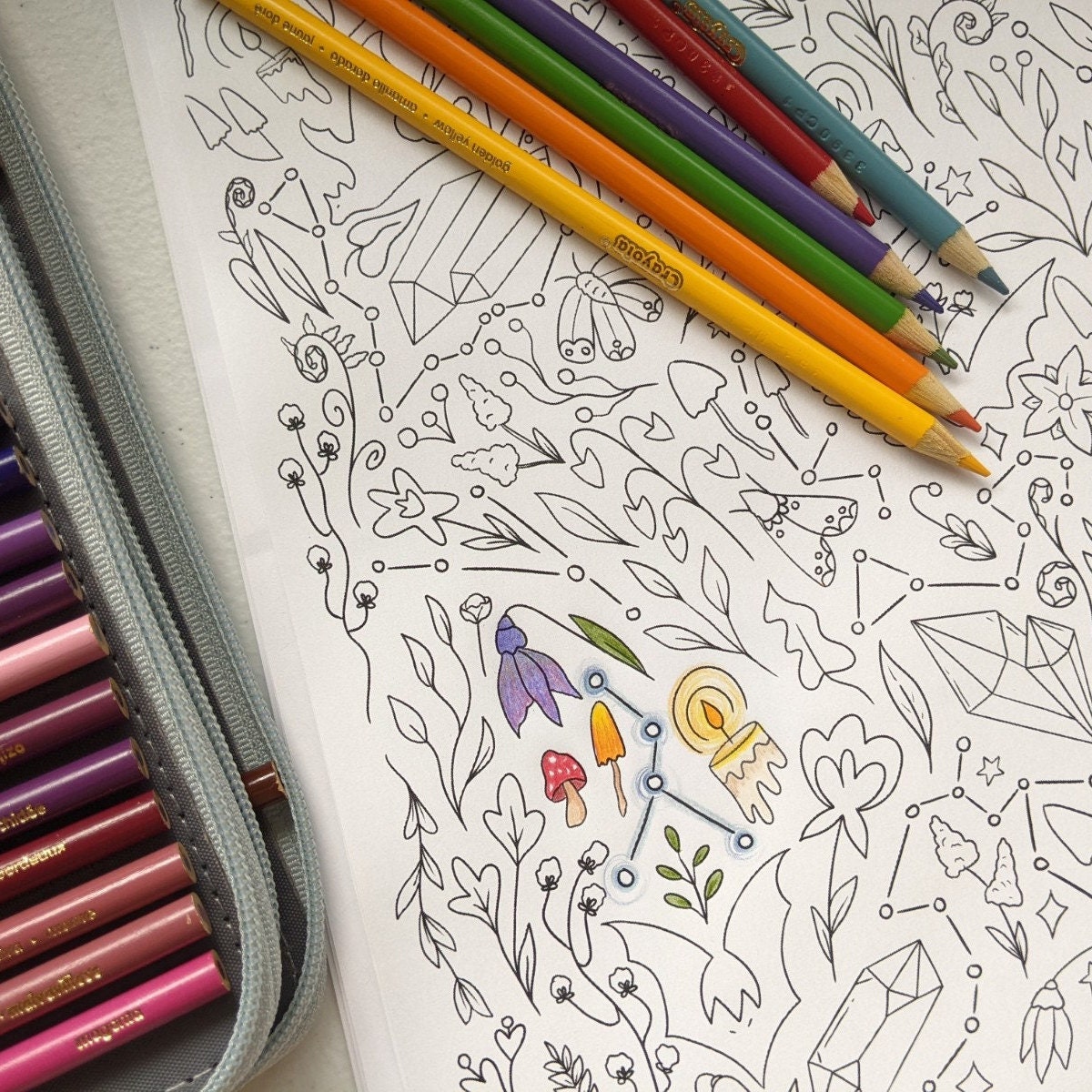 Night Garden Printable Coloring Page - Mushroom Coloring Page- Magical ...