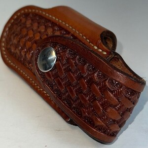 Tooled Horizontall Knife Sheath With Flap - Etsy
