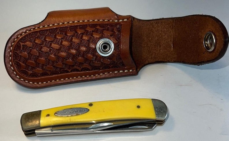 Tooled Horizontall Knife Sheath With Flap - Etsy