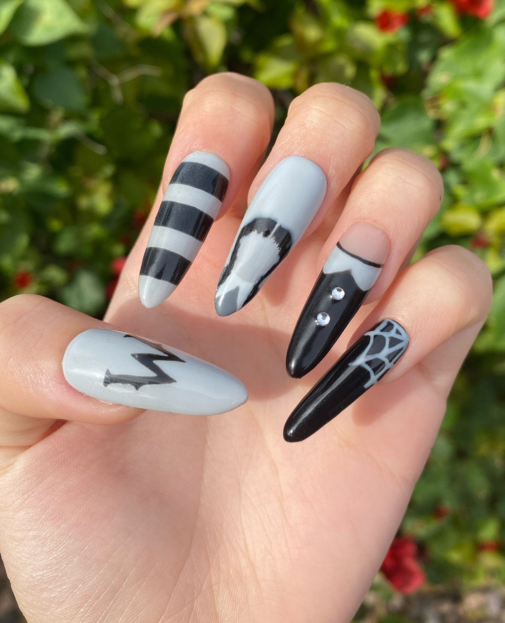 Wednesday Addams Nails