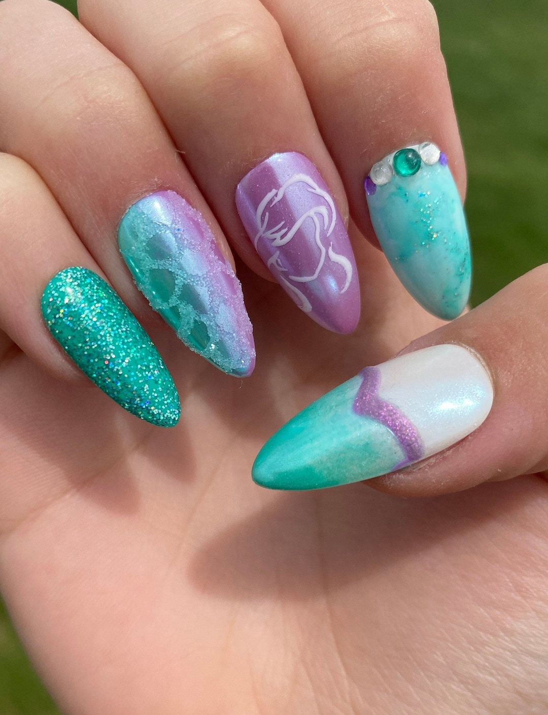 The Little Mermaid Ariel Press on Nails - Etsy