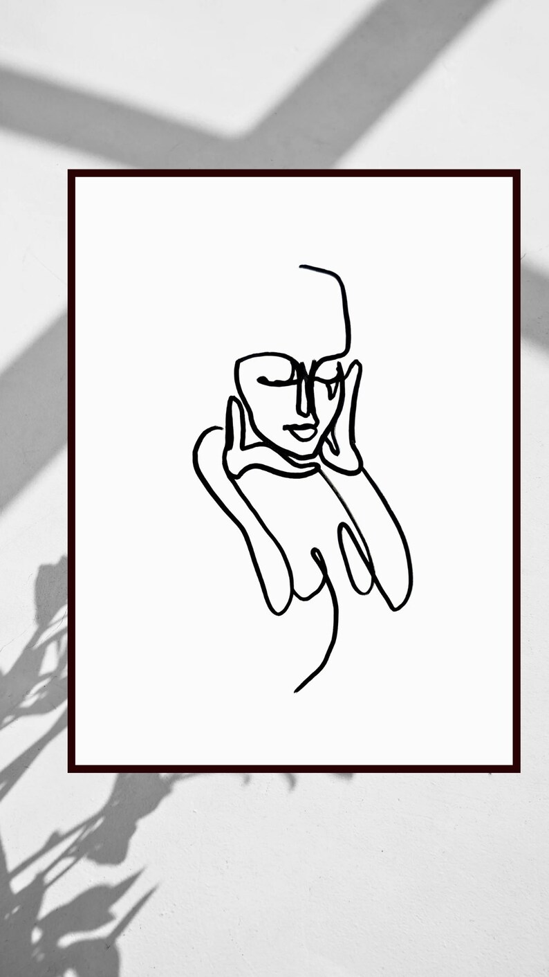 Printable Art, One Line Drawing emotion, Minimalist Sketch - Etsy