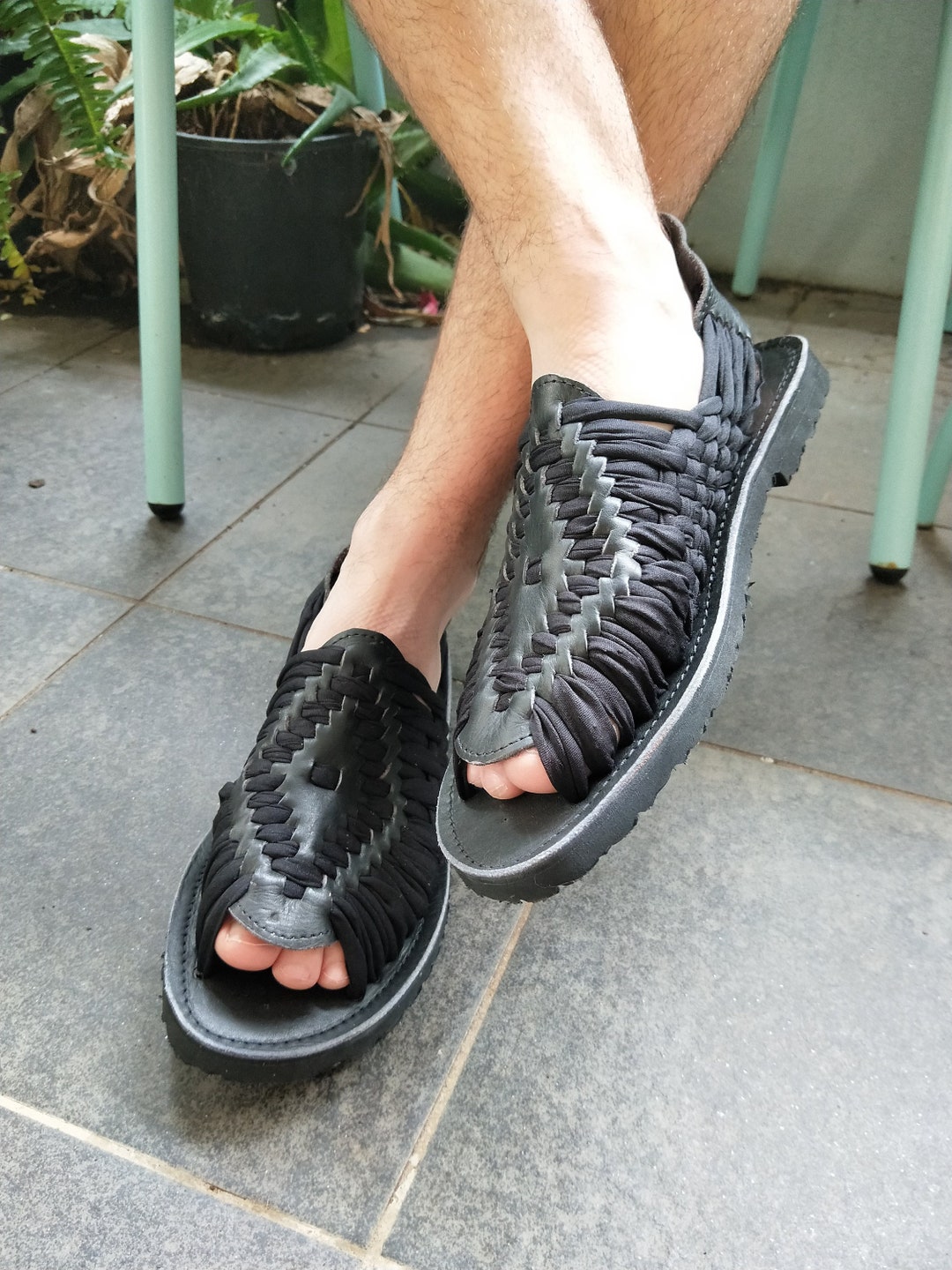 Men's Handmade Leather Mexican Sandals Santa Fe Chic/hippie Huarache - Etsy
