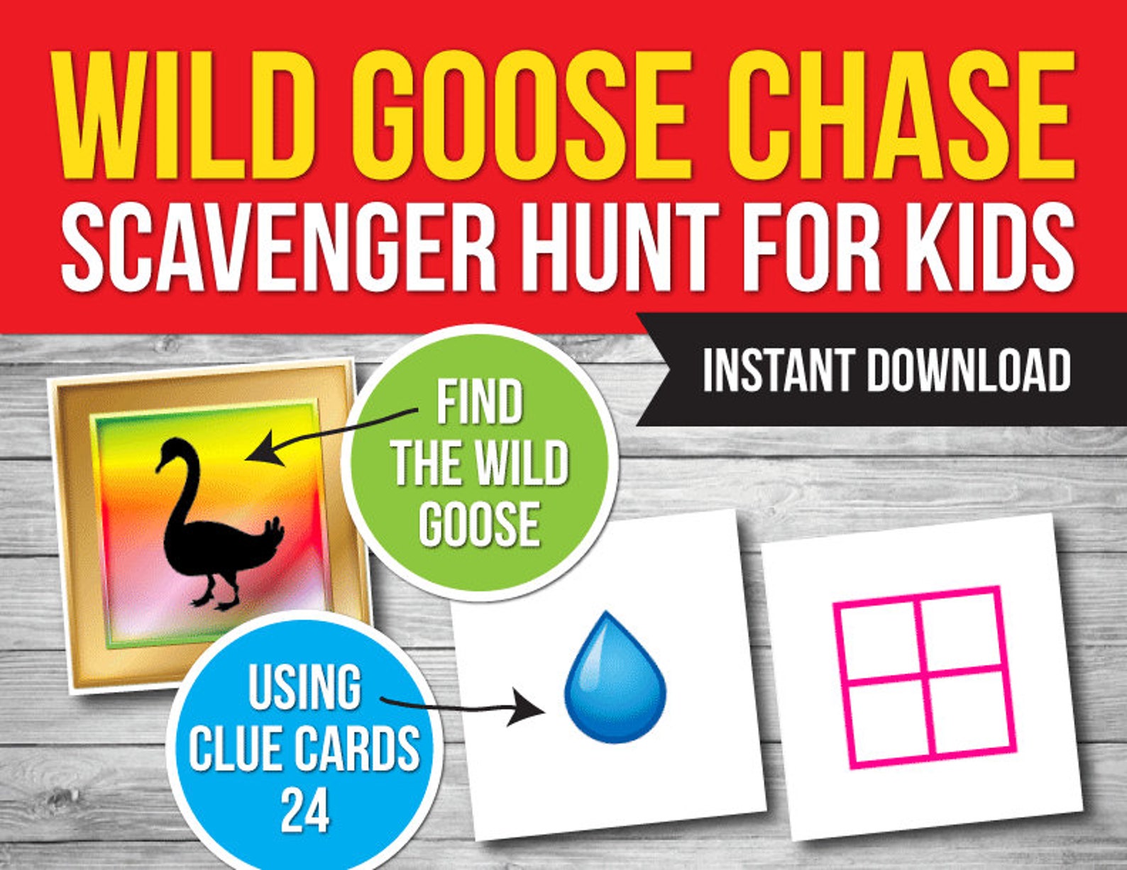 Printable Scavenger Hunt for Kids Wild Goose Chase Kids - Etsy Canada