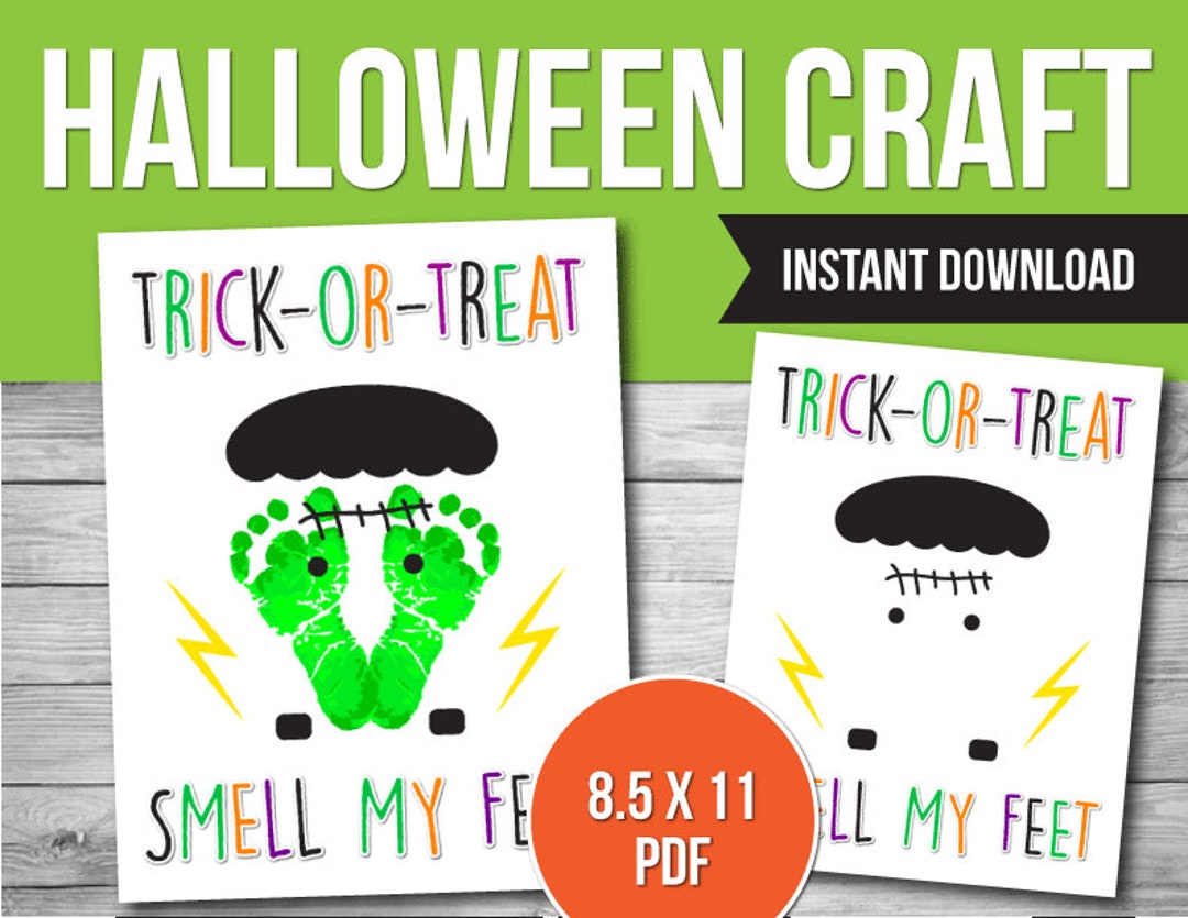 Halloween Handprint Craft Printable PDF, Trick or Treat Handprint ...