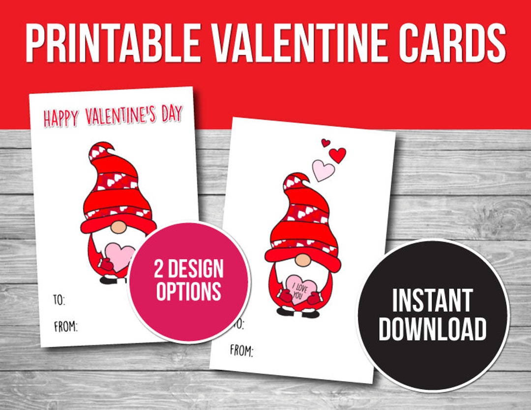 Kids Printable Valentine Cards, DIY Valentines, Cards for Kids ...