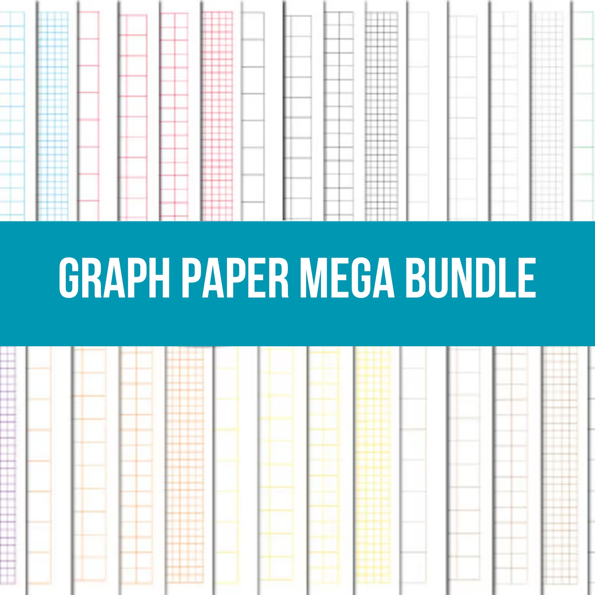Printable Colored Graph Paper MEGA Bundle: 1/4 to 1 Inch Grids (PDF) - Etsy
