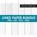 Printable Lined Paper Bundle, Wide Rule College Rule, Notebook Lined ...