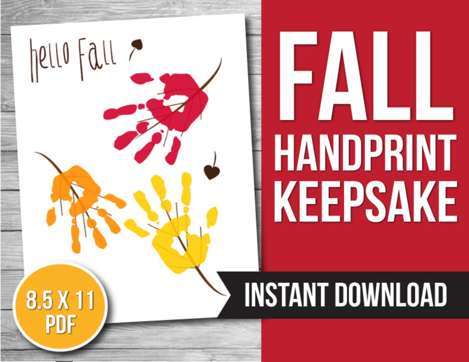 Fall Handprint Activity Baby Handprint Keepsake Gift Kids - Etsy Canada