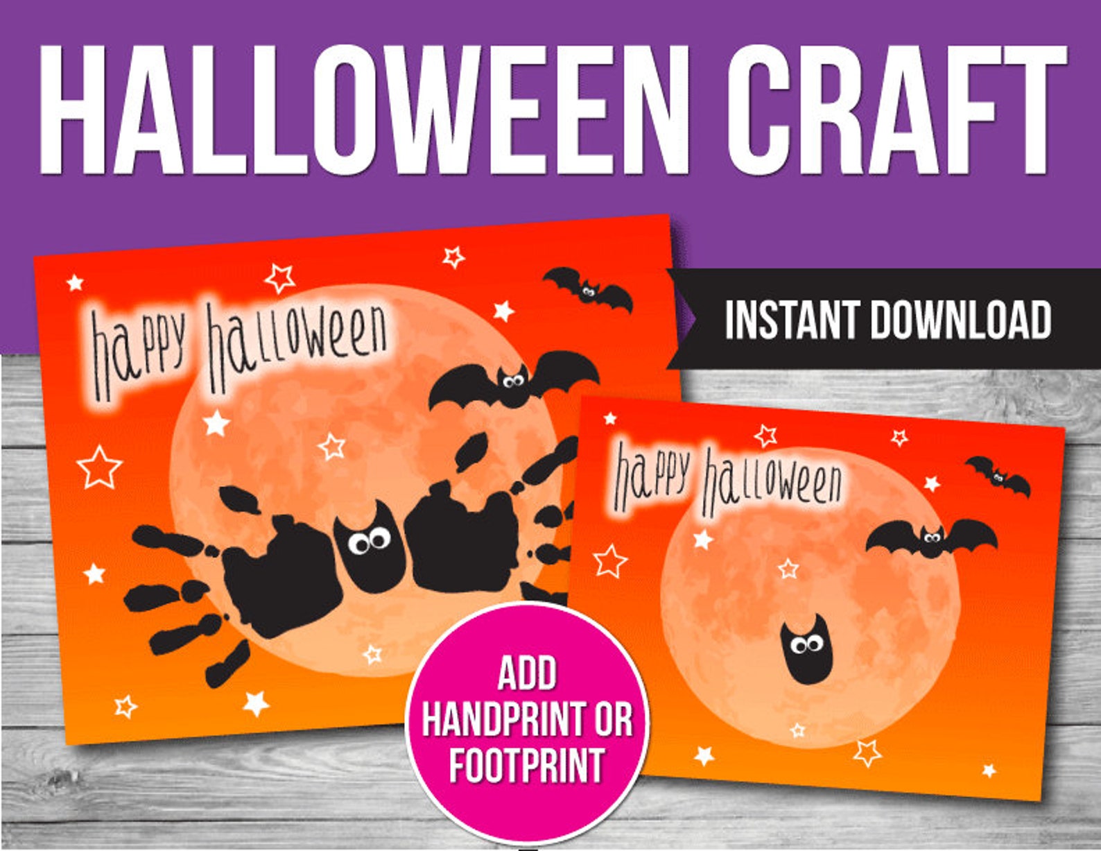 Halloween Handprint Craft Kids Craft Activity Halloween - Etsy
