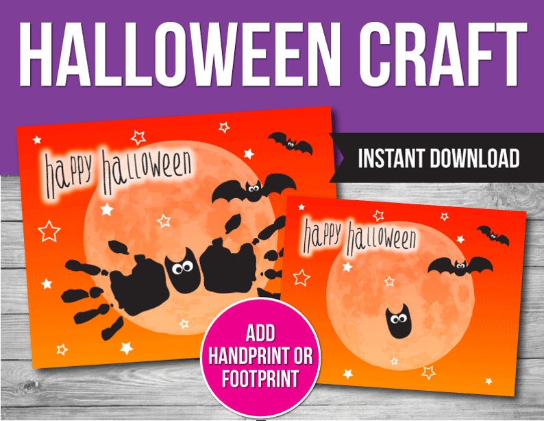 Halloween Handprint Craft Kids Craft Activity Halloween - Etsy