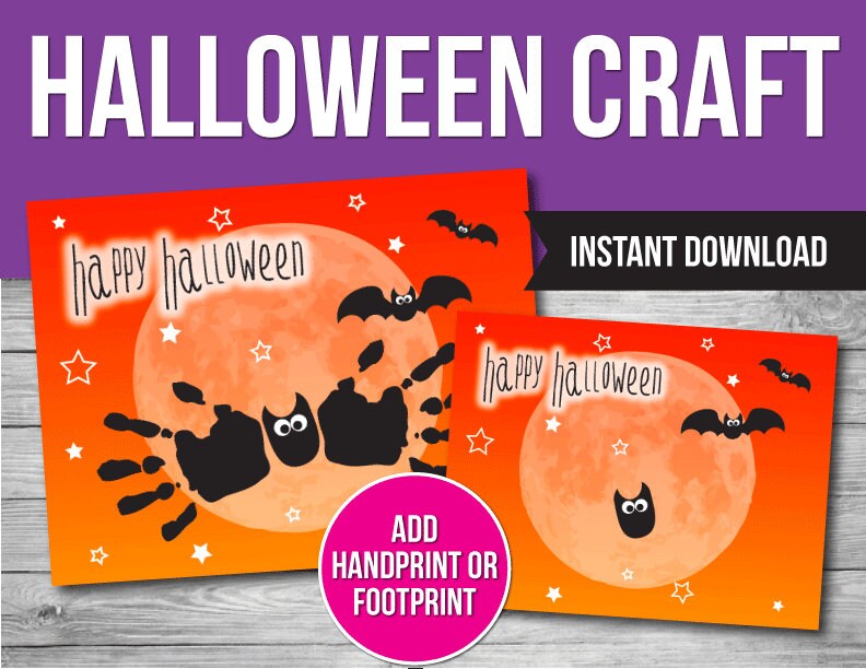 Halloween Handprint Craft Kids Craft Activity Halloween - Etsy
