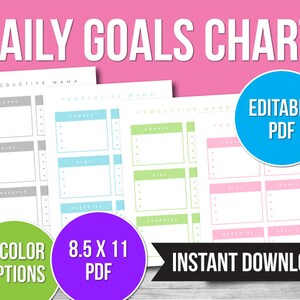 Customizable Daily Goals and Schedule Planner for Productivity - Etsy