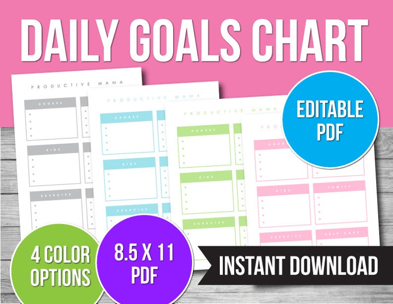 Customizable Daily Goals and Schedule Planner for Productivity - Etsy
